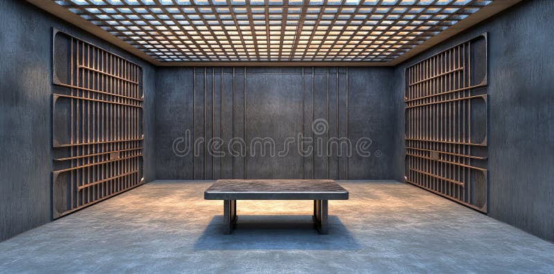 A Prison Cell at Night is Depicted in a Dark and Foreboding Manner ...