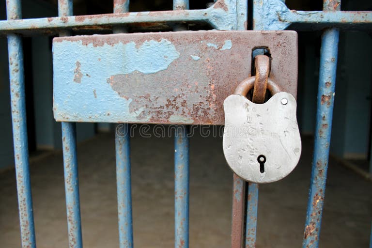 Prison Cell Padlock stock photo. Image of historic, history - 13053572