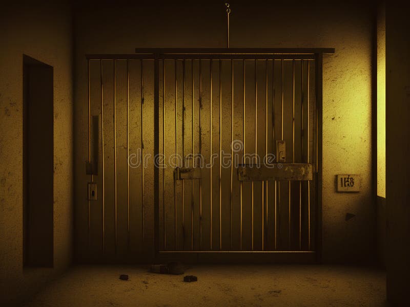 Prison Cell Scene AI Generative Art Old Darkness Stock Illustration ...