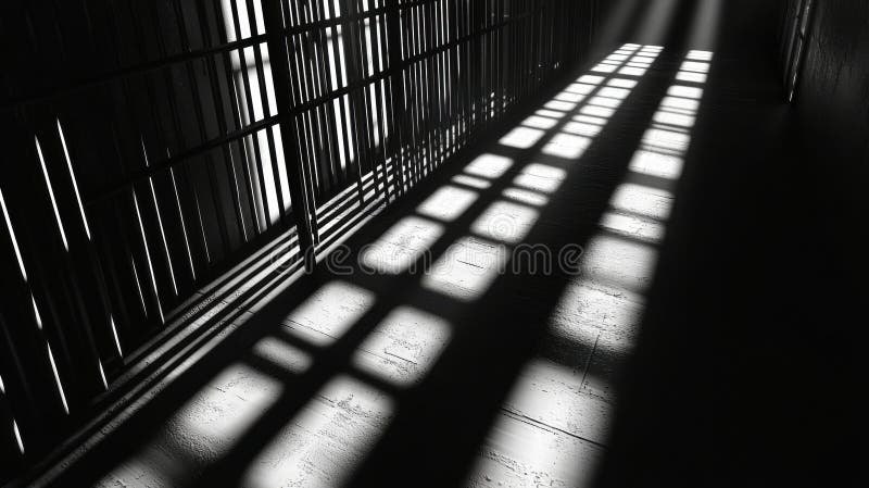 Prison Cell with a Shadow of a Person Creating an Intriguing Sense of ...