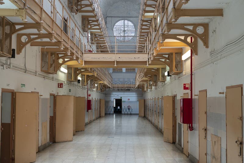 Prison Corridor with Prison Cells Stock Photo - Image of lock, freedom ...