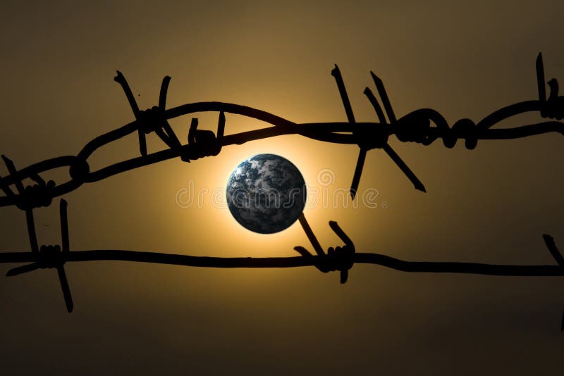 Prison and Earth stock photo. Image of issues, barbed - 14223136