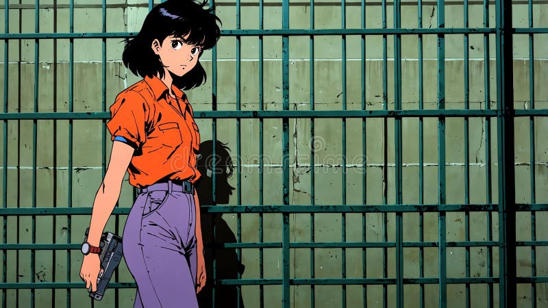 Prison Exterior Retro Anime Highquality Imag Ai Generated Stock ...