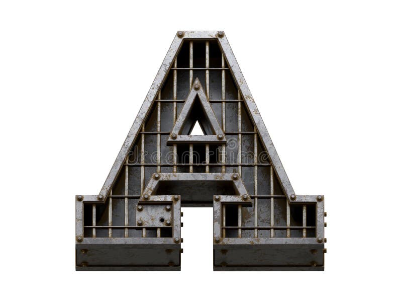 Prison font. stock illustration. Illustration of steel - 187673920