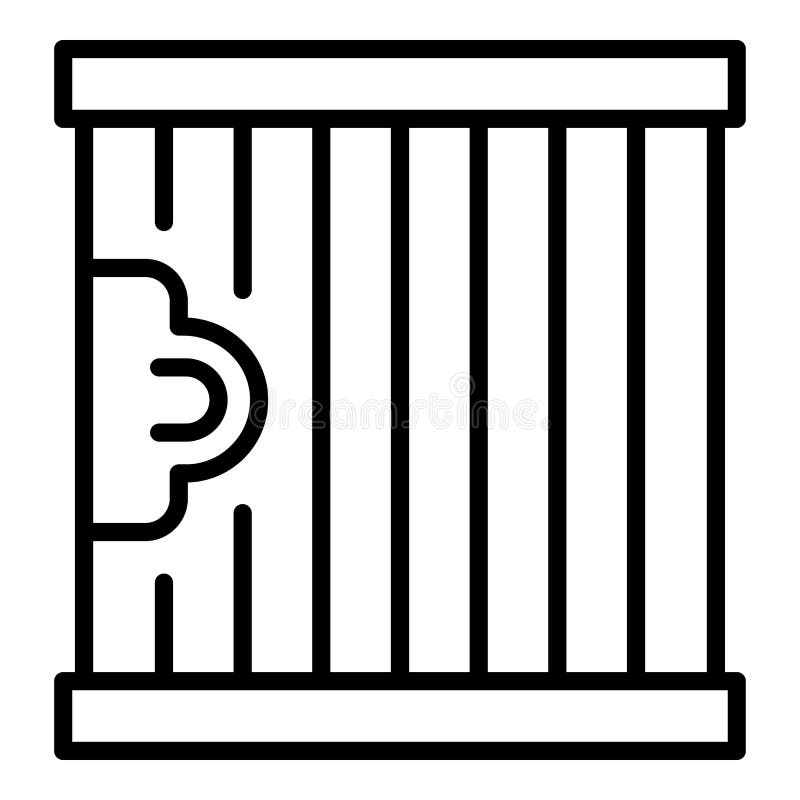 Prison Gate Icon Outline Vector. Crime Jail Stock Illustration ...