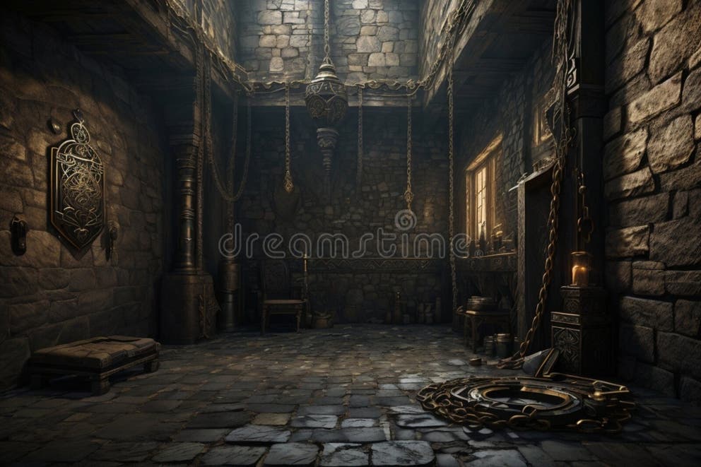 Indoors. Medieval Gothic Room Background Stock Illustration ...