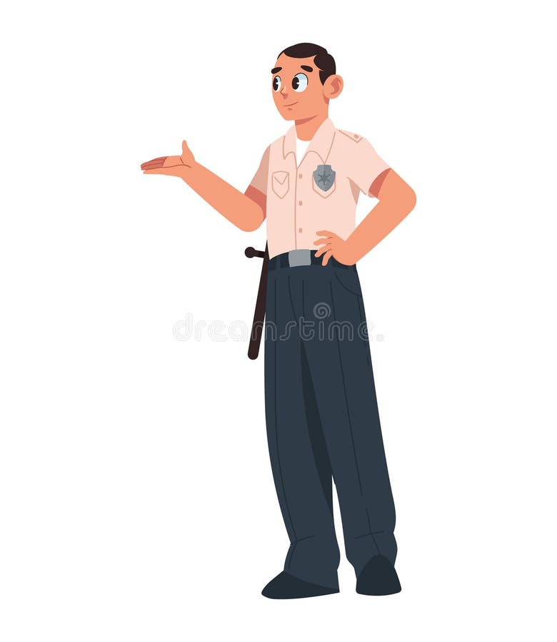 Prison guard with baton stock vector. Illustration of imprisonment ...