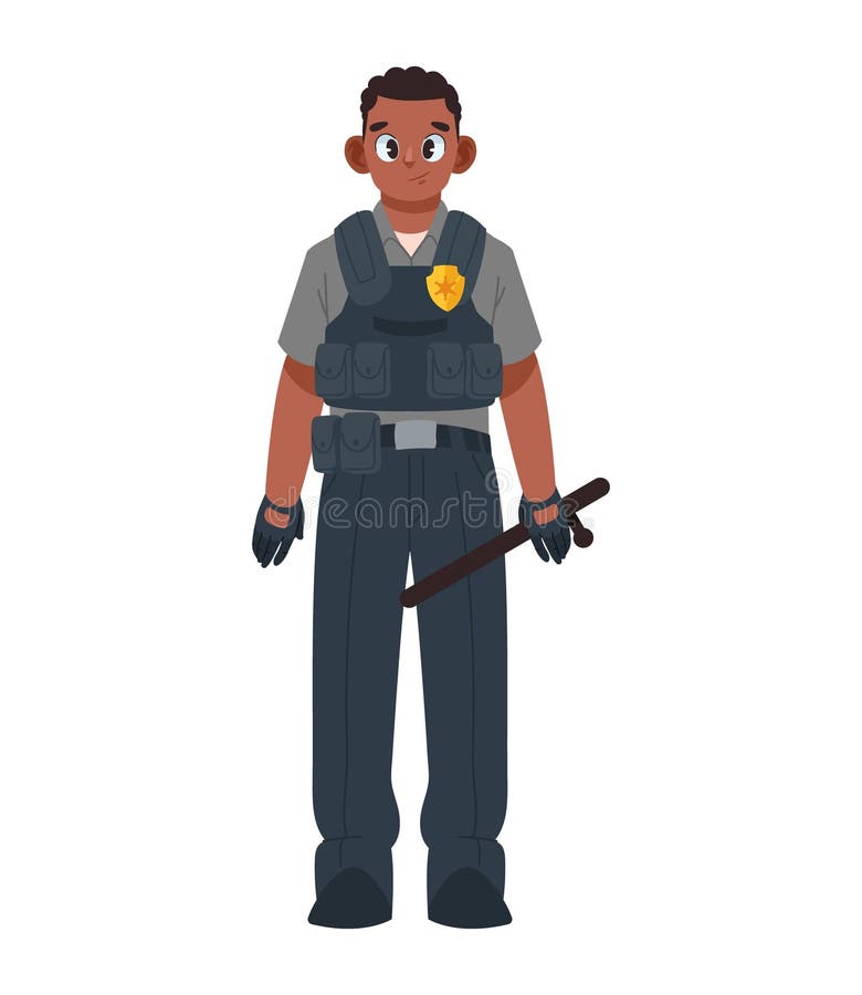 Prison Guard Character Male Stock Vector - Illustration of criminal ...
