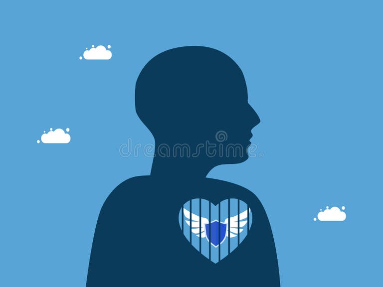 Prison Heart and Shield. the Heart of Protection Stock Vector ...