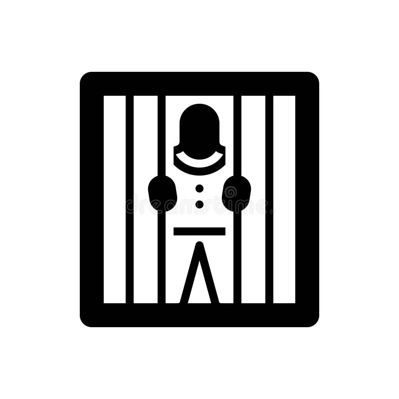 Black Solid Icon for Prison, Criminal and Jail Stock Illustration ...