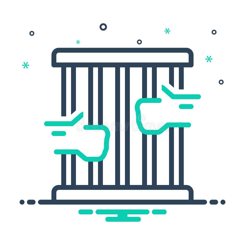 Mix Icon for Prison, Jail and Imprisonment Stock Vector - Illustration ...