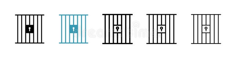 Prison Icon Vector Set on White Background Stock Vector - Illustration ...