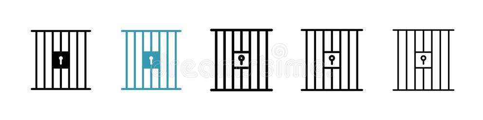 Prison Icon Vector Set on White Background Stock Vector - Illustration ...