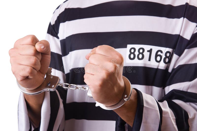 Aggressive Inmate Holding Prison Bars, Unfairly Judged, Court Sentence ...