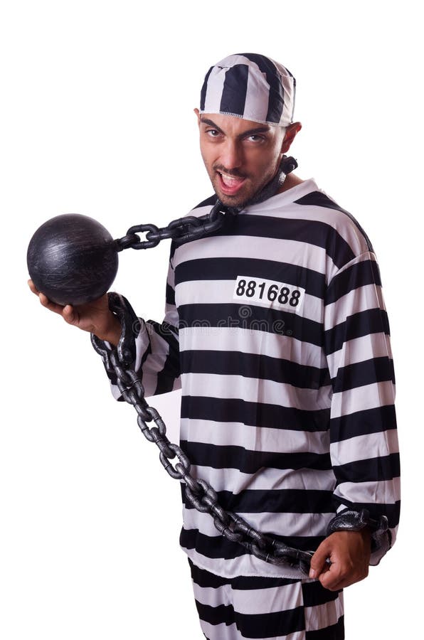 Prison Inmate Isolated on White Stock Photo - Image of isolated, funny ...
