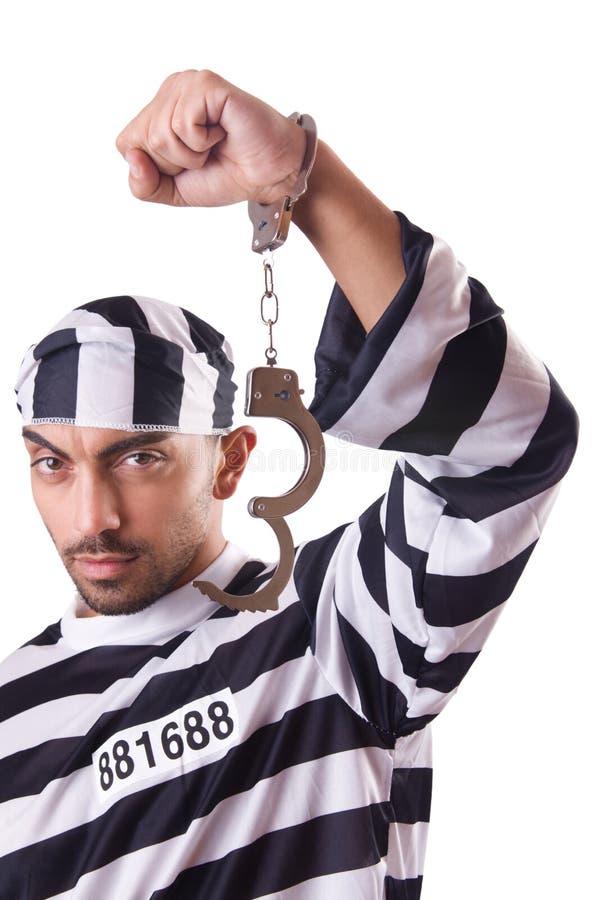 Prison Inmate Isolated on White Stock Photo - Image of glad ...