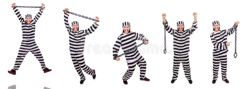 The Prison Inmate Isolated on the White Background Stock Photo - Image ...
