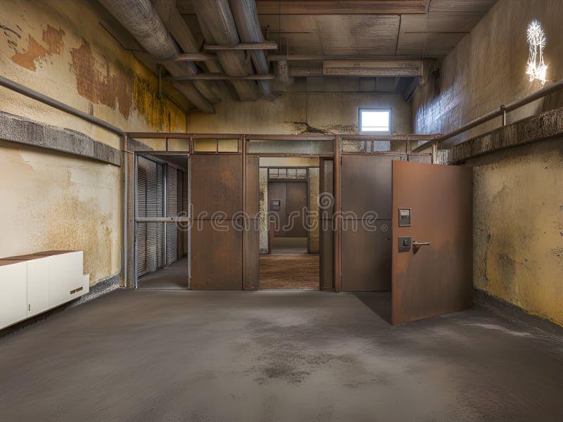 Prison Interior with a Prison Cell and a Window Stock Illustration ...
