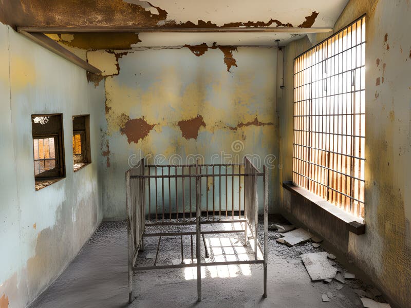 Prison Interior with a Prison Cell and a Window Stock Illustration ...