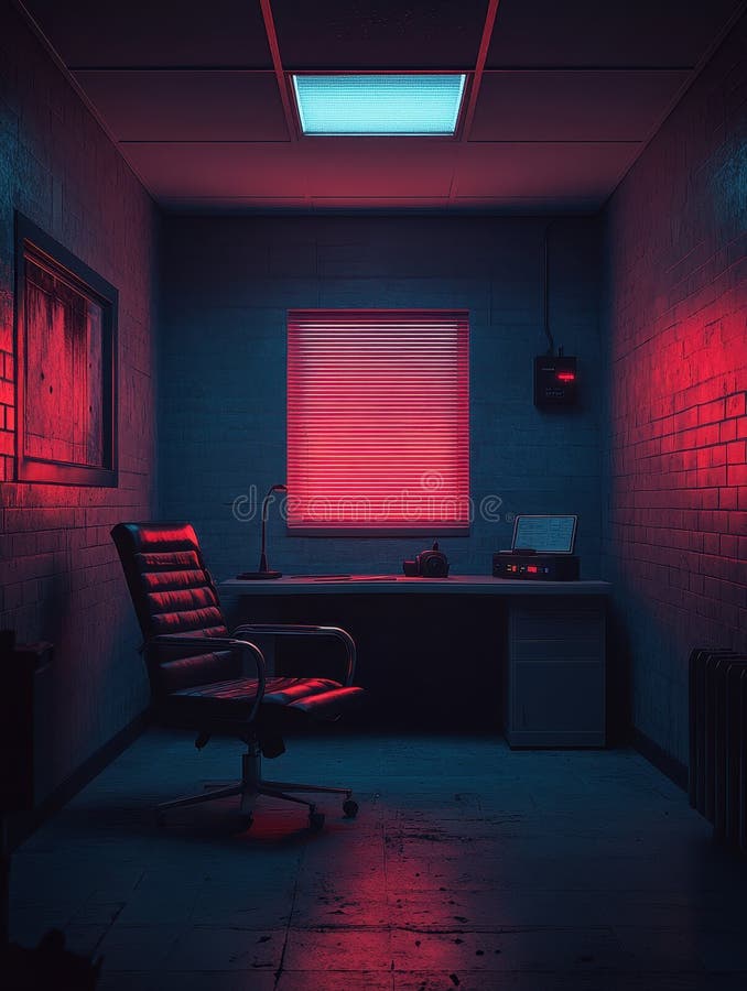 Prison Interrogation Cell with Isolation, a Single Chair in Emptiness ...