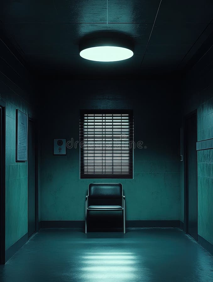 Prison Interrogation Cell with Isolation, a Single Chair in Emptiness ...