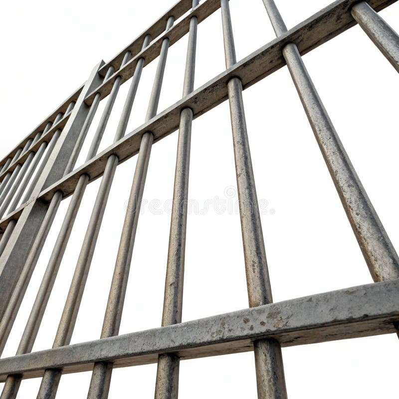 Prison Iron Bars Isolated on White Background Stock Illustration ...