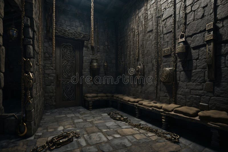 Indoors. Medieval Gothic Room Background Stock Illustration ...