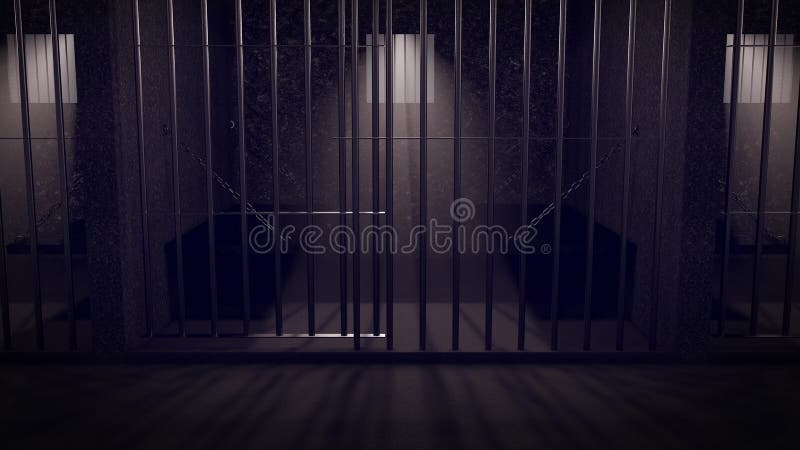 A prison at night stock illustration. Illustration of empty - 67152961