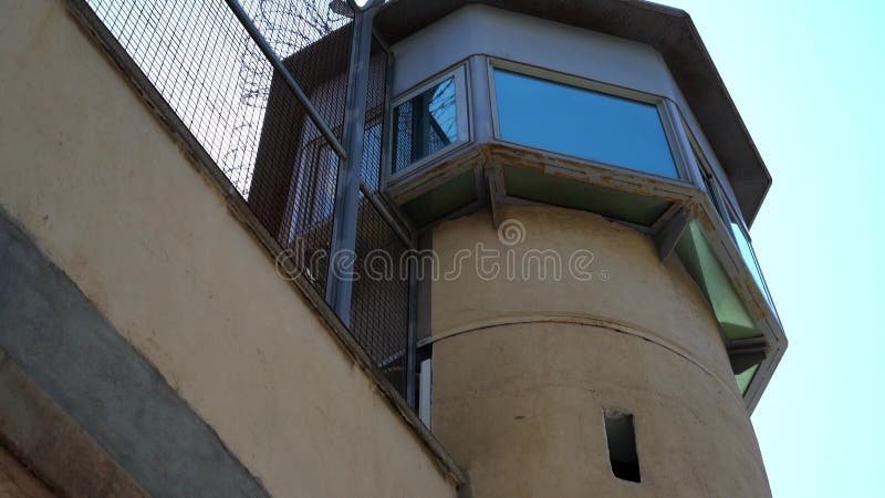 Prison Observation Tower, Bottom View. Watchtower Stock Video - Video ...