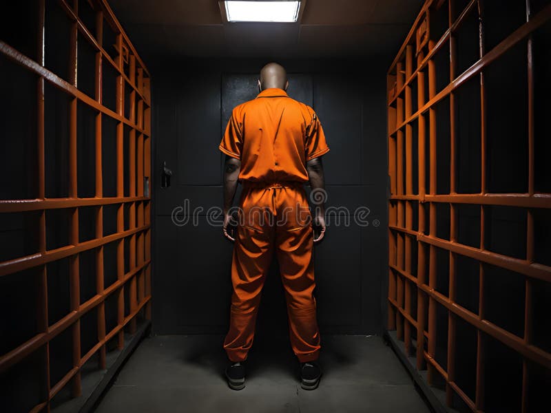 Prison Scene with Man in Prison Cell. Prisoner Concept Stock ...