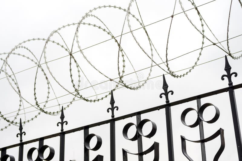 Prison stock photo. Image of punish, wired, tower, patrol - 65703428
