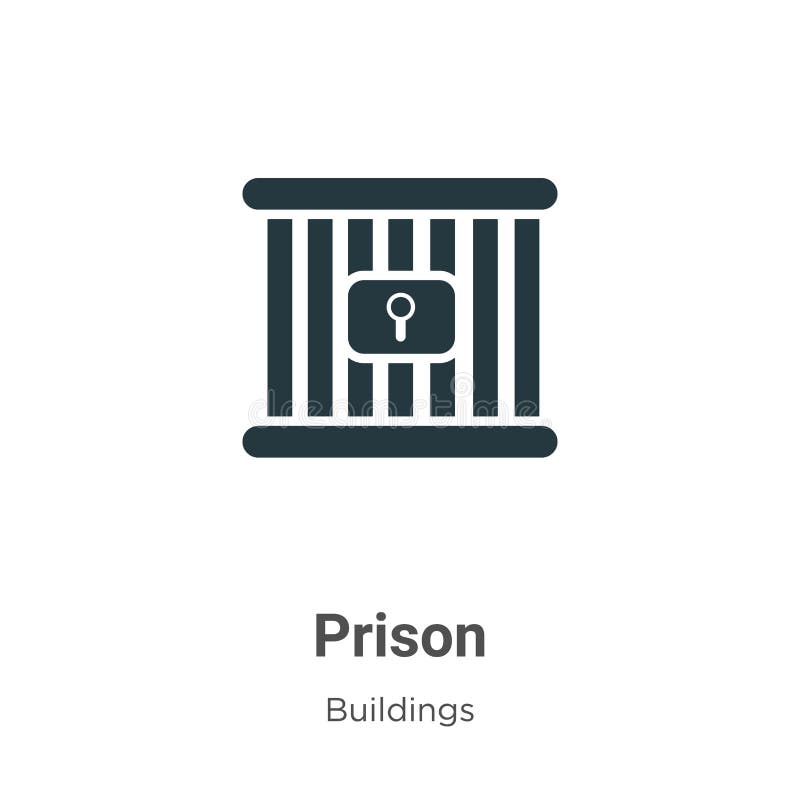 Prison Vector Icon on White Background. Flat Vector Prison Icon Symbol ...