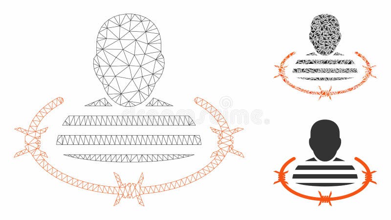 Prison Vector Mesh 2D Model and Triangle Mosaic Icon Stock Vector ...