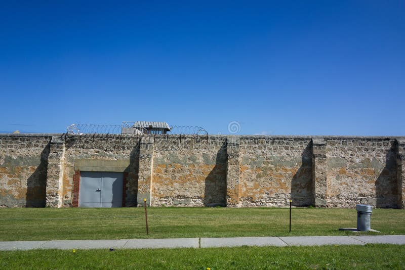 Prison Wall stock photo. Image of barbed, jail, grass - 49017366