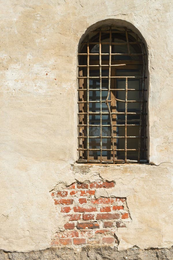 Prison window with bars stock image. Image of history - 156024071