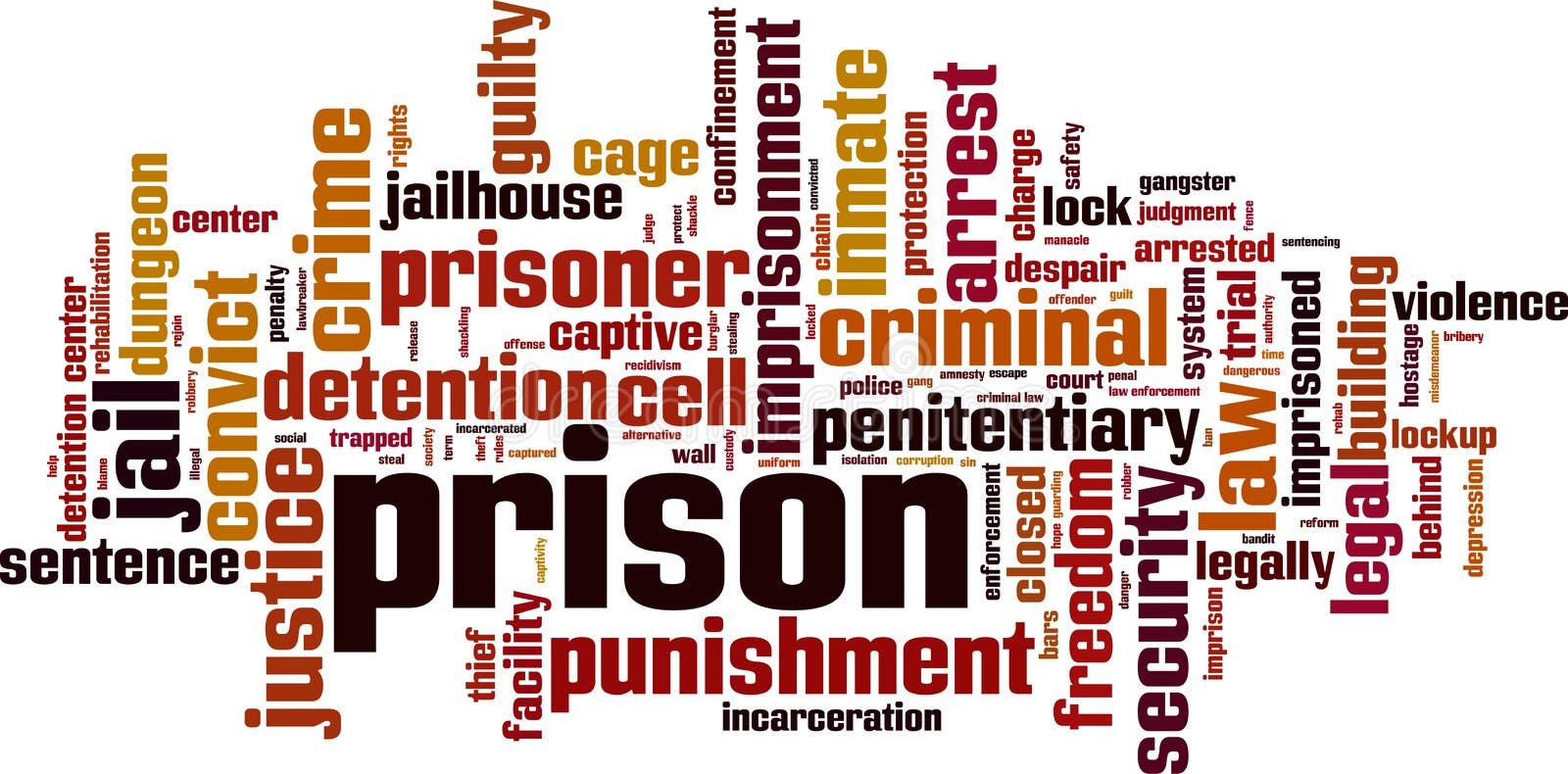 Prison word cloud stock vector. Illustration of jail - 195231933