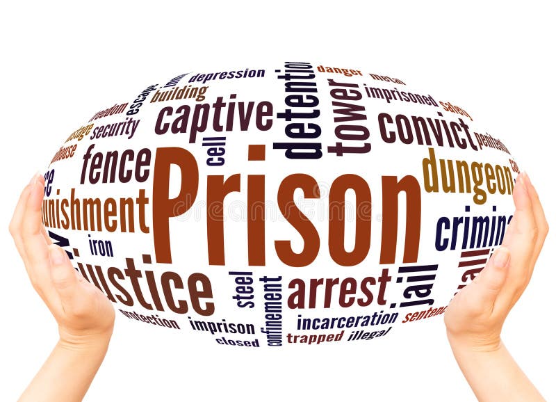 Prison Word Cloud Hand Sphere Concept Stock Image - Image of illegal ...