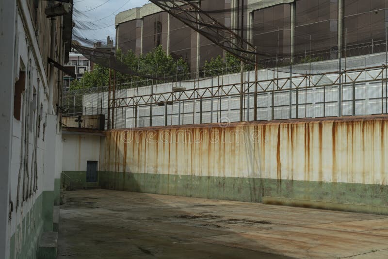 Prison yard stock image. Image of jailhouse, room, punishment - 150846955