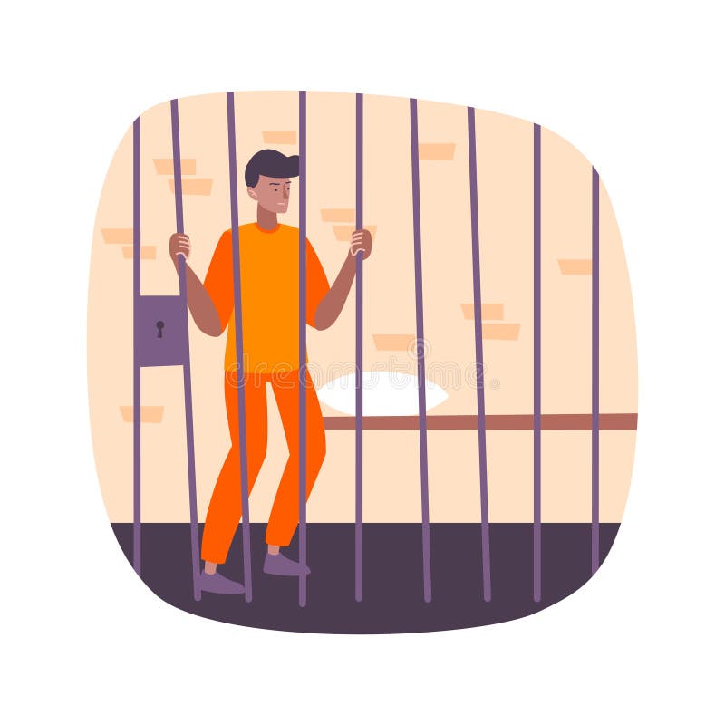 Prisoner in Cage Composition Stock Vector - Illustration of prison ...