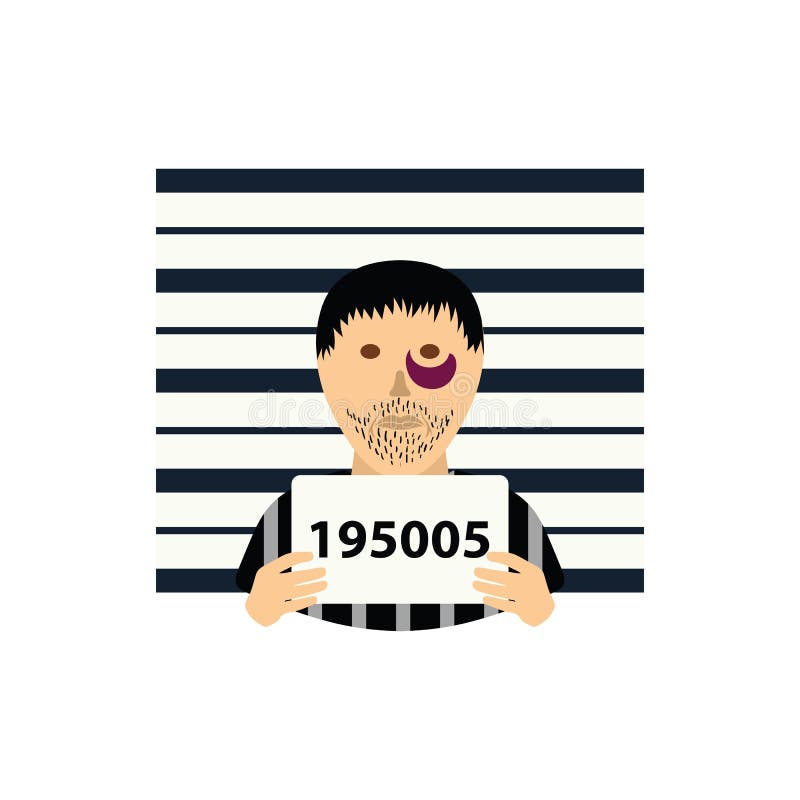 Prisoner in Front of Wall with Scale Icon Stock Vector - Illustration ...