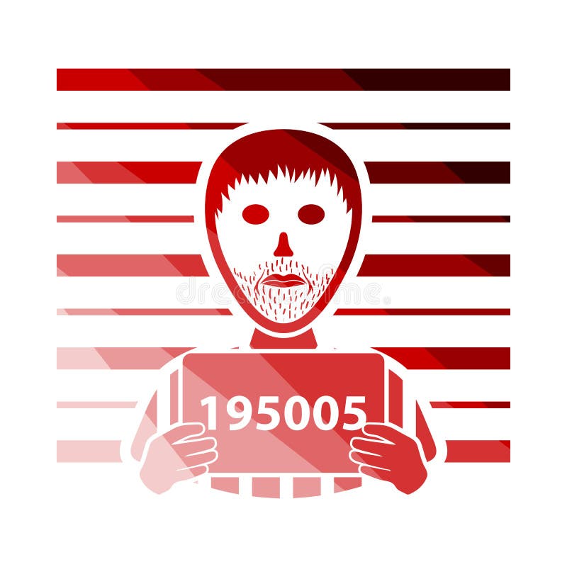 Prisoner in Front of Wall with Scale Icon Stock Vector - Illustration ...