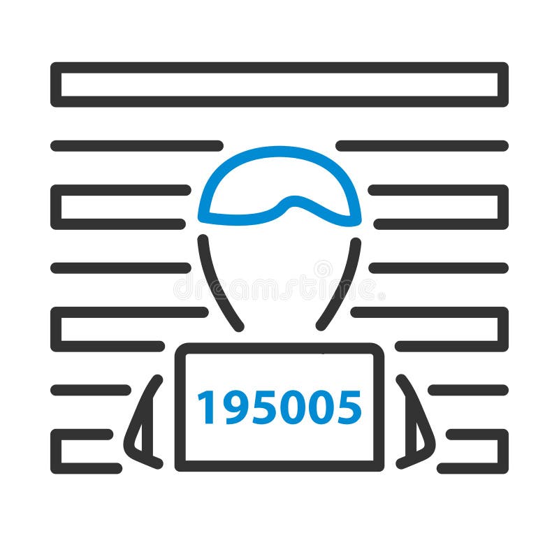 Prisoner in Front of Wall with Scale Icon Stock Vector - Illustration ...