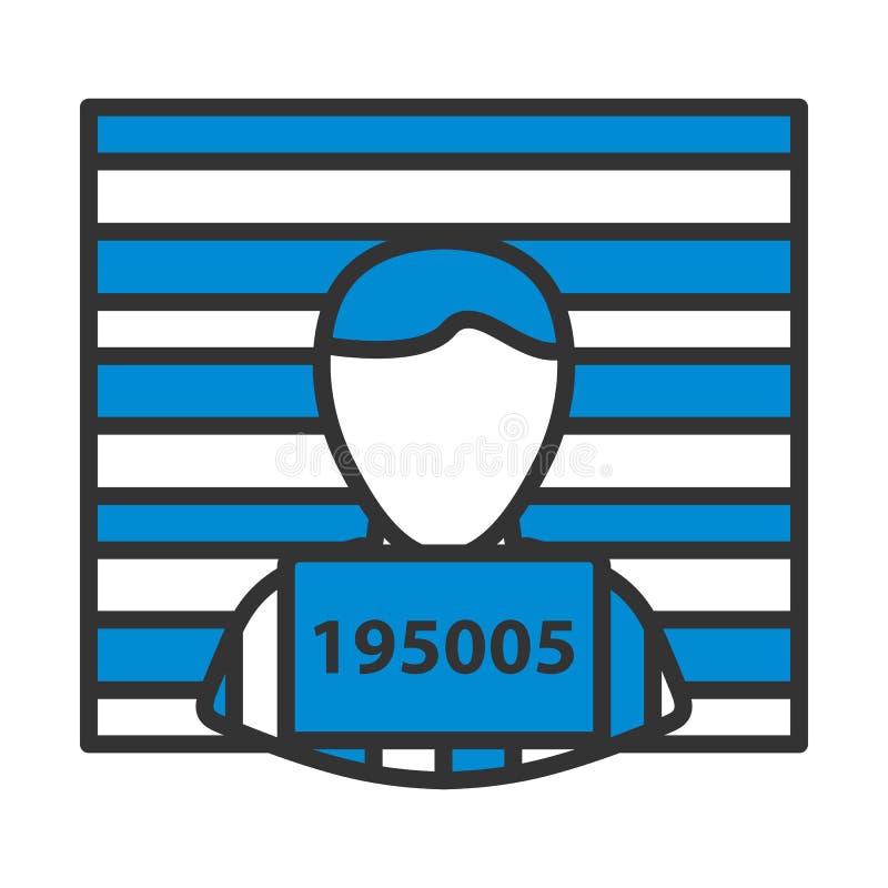 Prisoner in Front of Wall with Scale Icon Stock Vector - Illustration ...