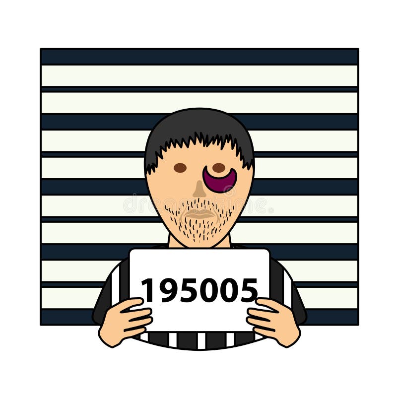 Prisoner in Front of Wall with Scale Icon Stock Vector - Illustration ...