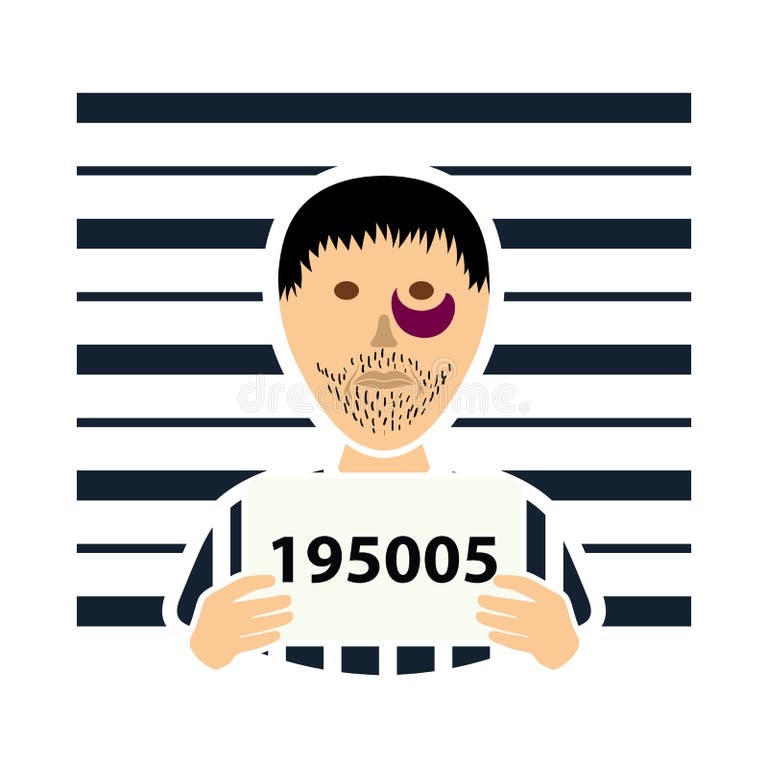 Prisoner in Front of Wall with Scale Icon Stock Vector - Illustration ...