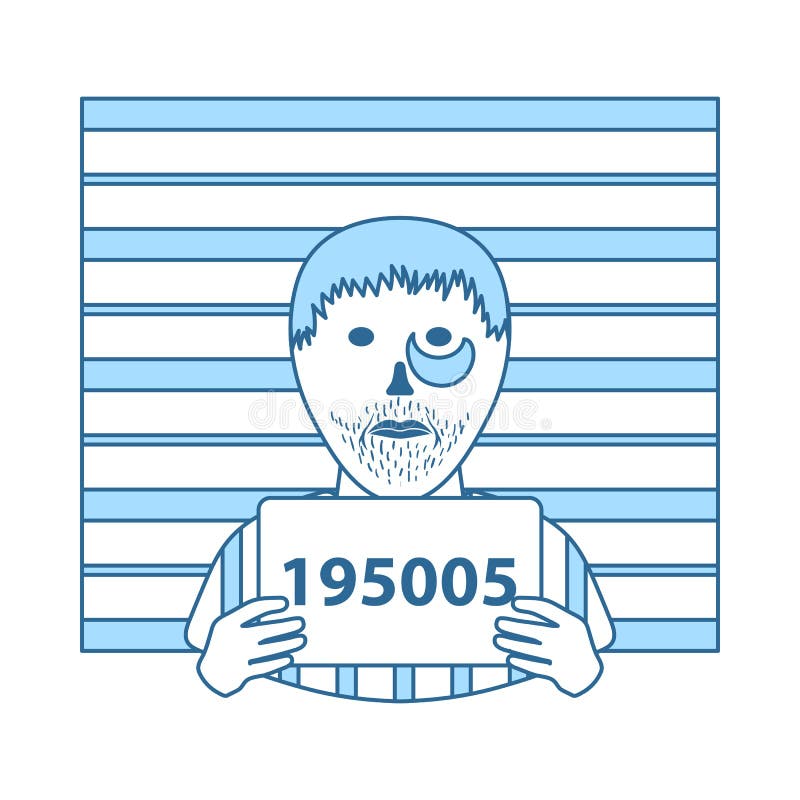 Prisoner in Front of Wall with Scale Icon Stock Vector - Illustration ...