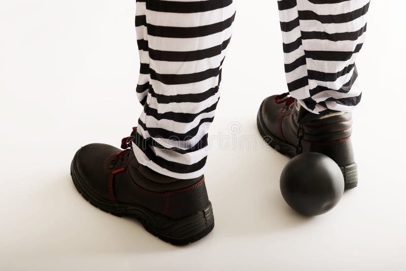 Ball and Chain in Prison stock image. Image of physical - 47639385