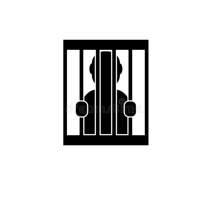 Prisoner Man Hold Bars, Imprisonment Solid Flat Vector Icon Isolated on ...