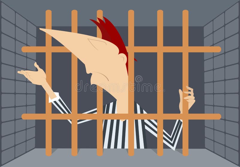Cartoon Prisoner Behind Bars Stock Illustrations – 361 Cartoon Prisoner ...