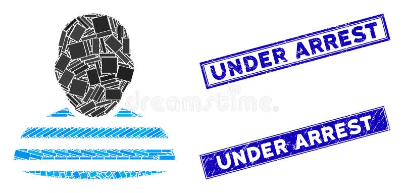 Prisoner Mosaic and Grunge Rectangle Under Arrest Stamp Seals Stock ...